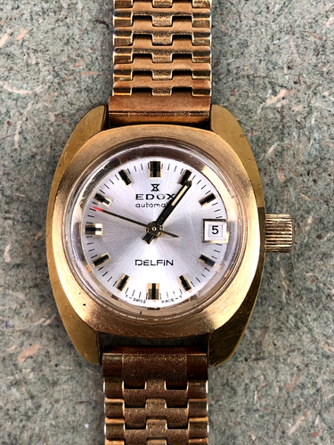 Vintage Edox Automatic Delfin Womens Watch Date Gold Plated | eBay