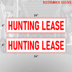 Hunting Lease 6"x24" REAL ESTATE RIDER SIGNS Double Sided 2PK - Visible ...