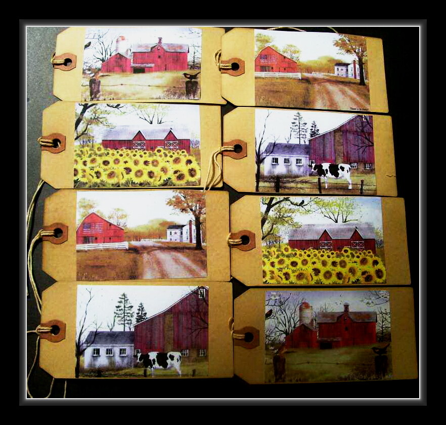 BILLY JACOBS SEASONAL BARNS HANG TAGS - PRIMITIVE DESIGNS - SET OF ...