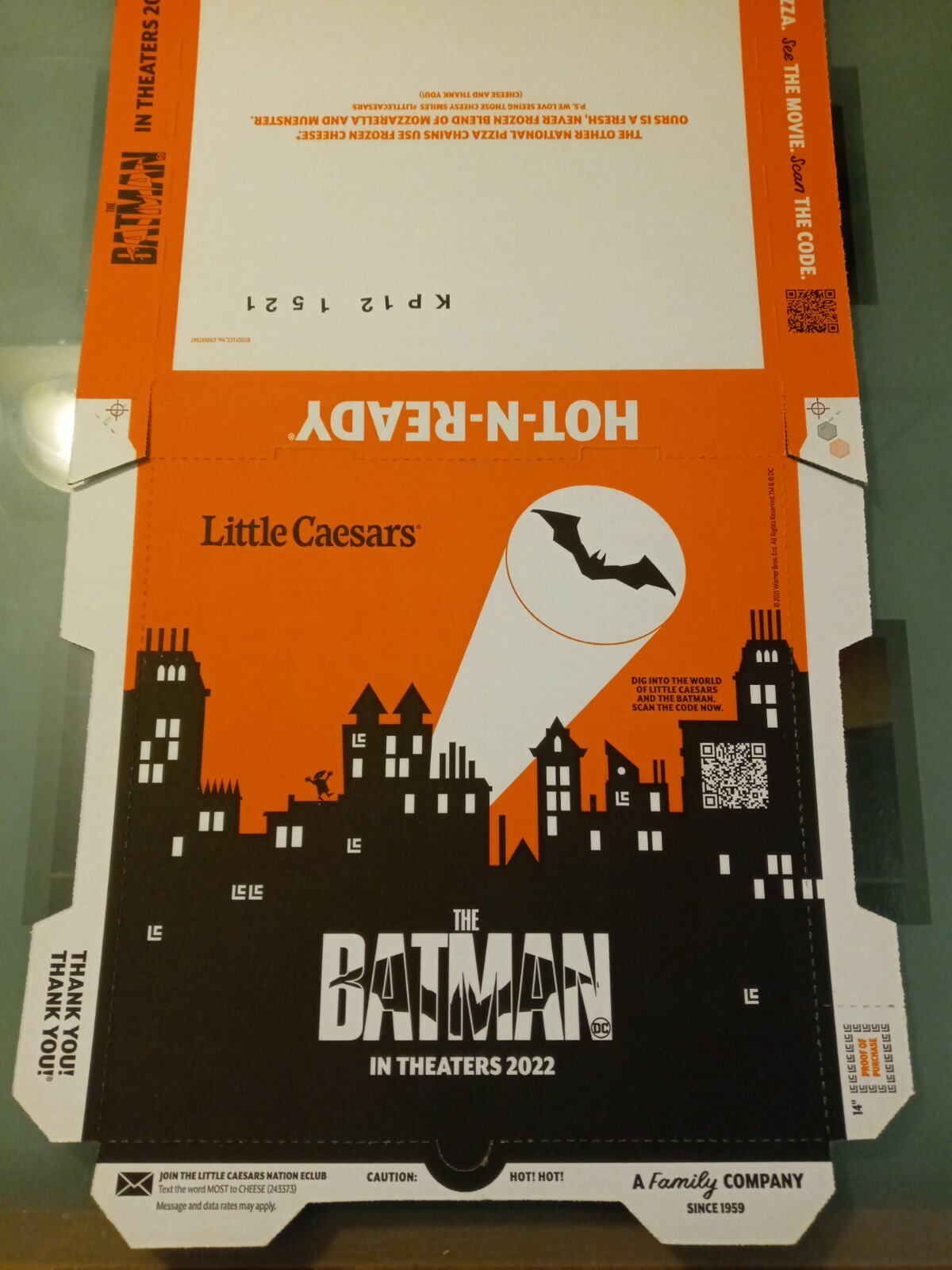 THE BATMAN 2022 Little Caesars calzone pizza box UNUSED!! Great ...
