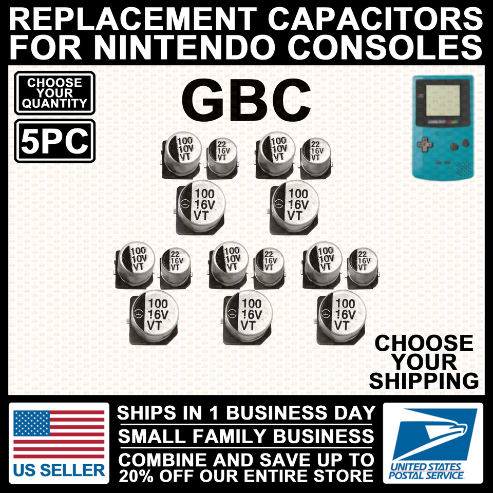 Capacitor Set for Nintendo Game Boy/Advance/Color/Pocket/SP GBA/GBC/GBP ...