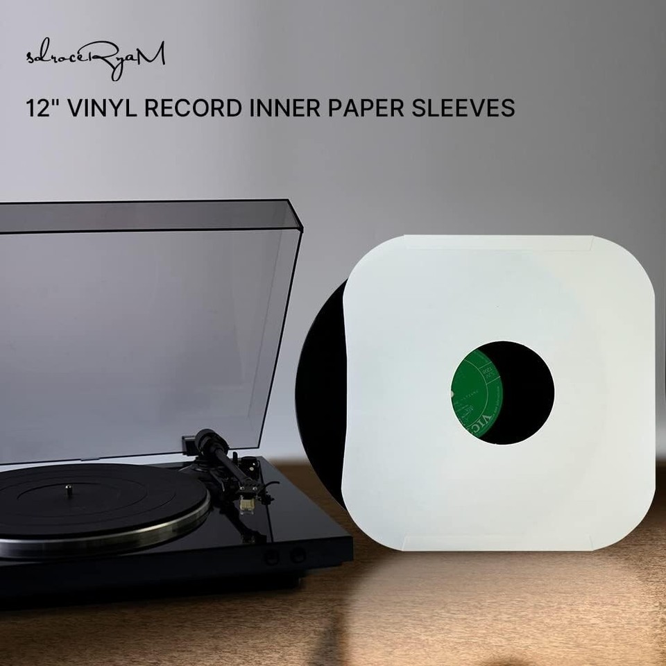 12 Inches Vinyl Record Inner Paper Sleeves - 100G Anti-Static White ...