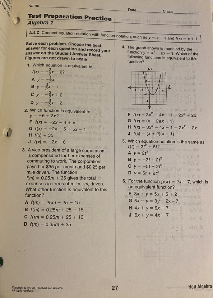 Texas Algebra 1 End of Course Test Prep | eBay