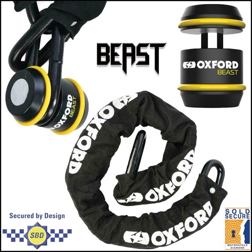 OXFORD BEAST LARGEST & STRONGEST LOCK CHAIN MOTORBIKE SECURITY LK120 ...