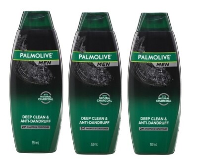 3 x Palmolive Men Anti-Dandruff 2 in 1 Shampoo & Conditioner Charcoal ...