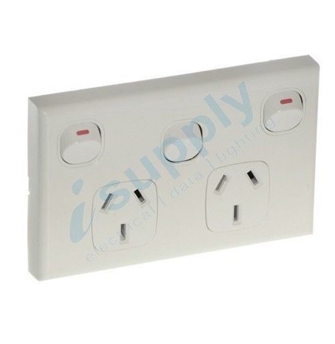 DEXTON Double Power Point Extra Switch GPO DXWGP02X | eBay