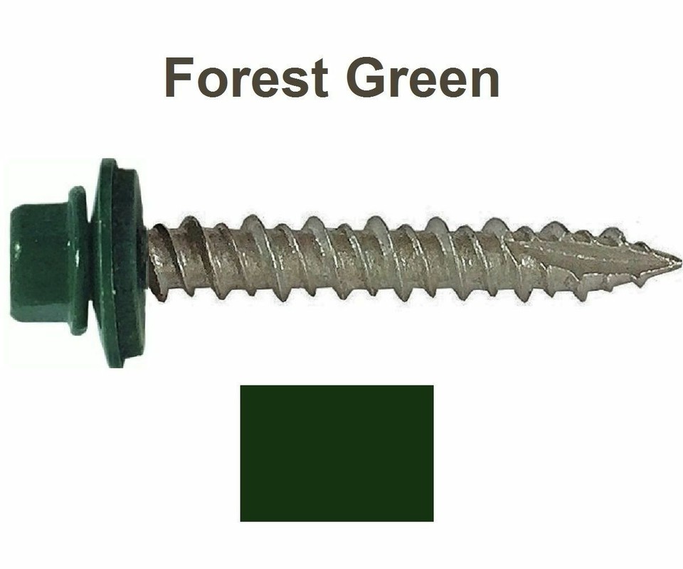 METAL ROOFING SCREWS: 10 x 1-1/2" (1000) Colored Metal Siding and ...