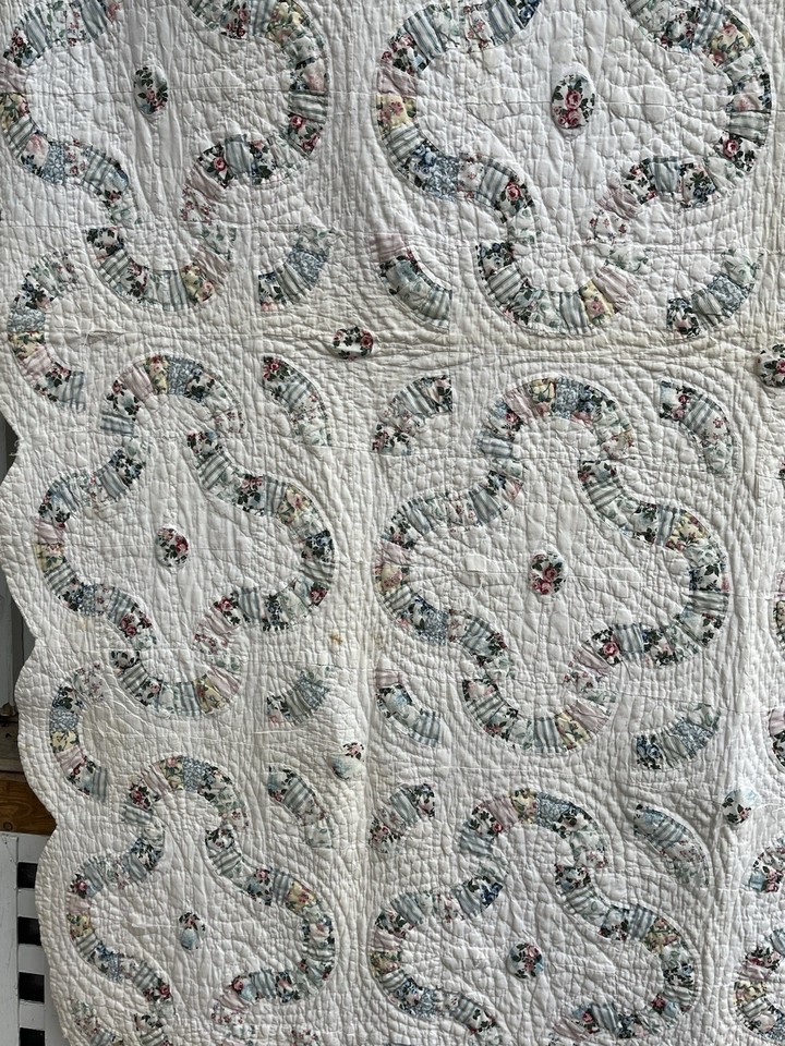 Arch Quilts Elmsford NY Cottagecore Vintage Hand Sewn 74 X 84 Scalloped ...