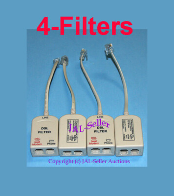 DSL / U-Verse In Line Noise Eliminator filter kit. (4) Pack / Set ...