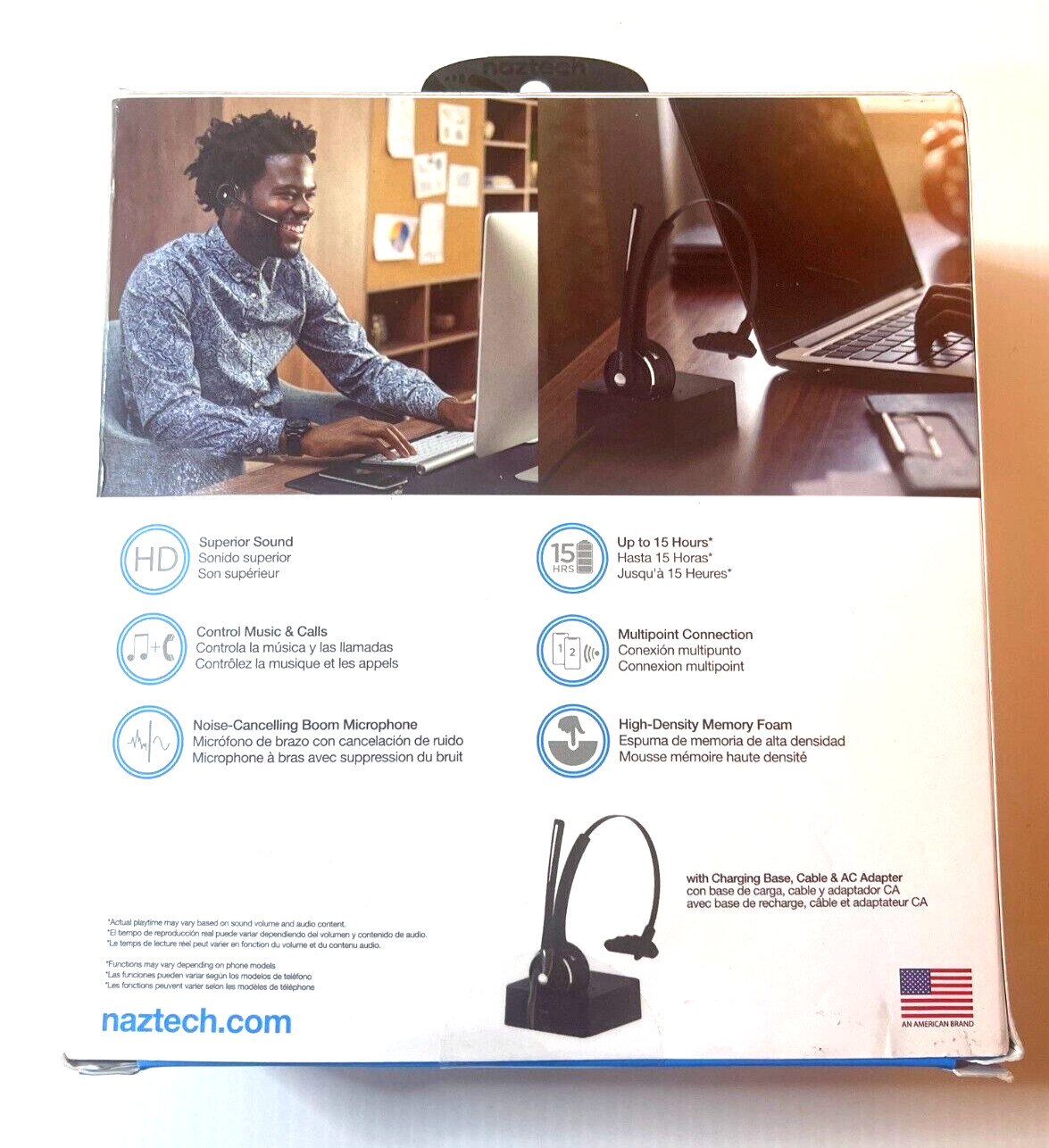 Naztech N980 BT Wireless Headset With Charging Base for sale online | eBay
