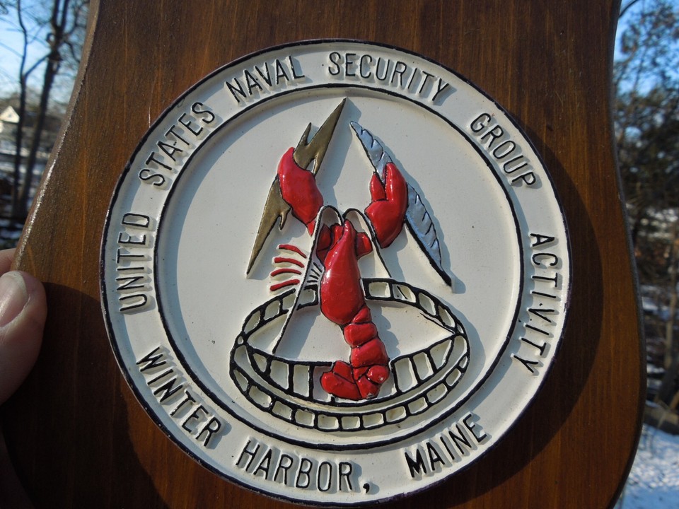 Vintage Naval Security Group Activity Winter Harbor Maine Wood Plaque ...
