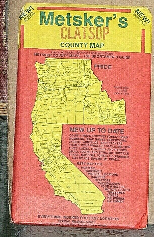 Early 1990's Metsker's Map of Clatsop County, Oregon | eBay