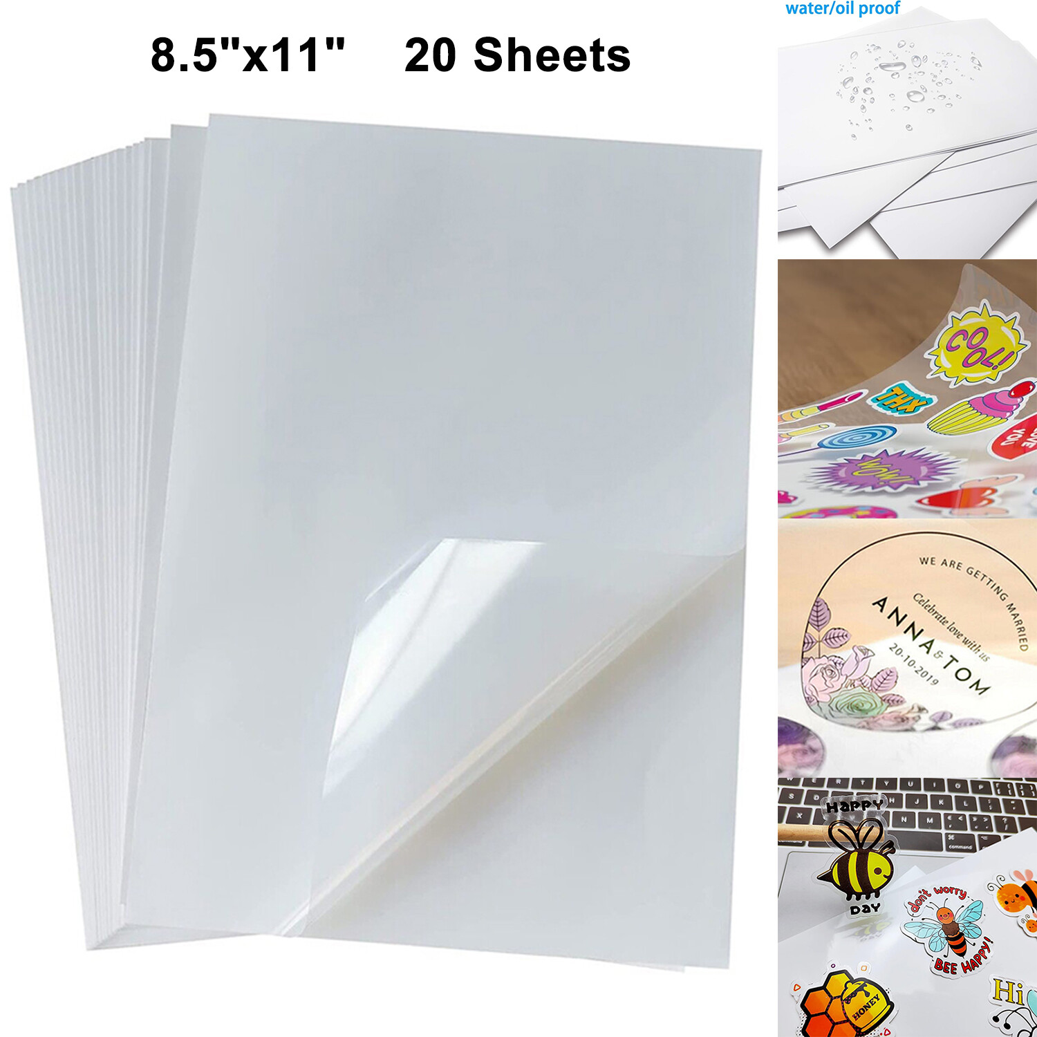 Clear Sticker Paper for Inkjet Printable Vinyl Sticker Printer Paper ...