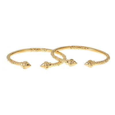 Solid .925 Sterling Silver Ridged Arrow Ends West Indian Bangles 14K ...