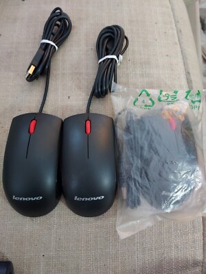 Lenovo Essential USB Mouse - Black W/RED SCROLL WHEEL | eBay
