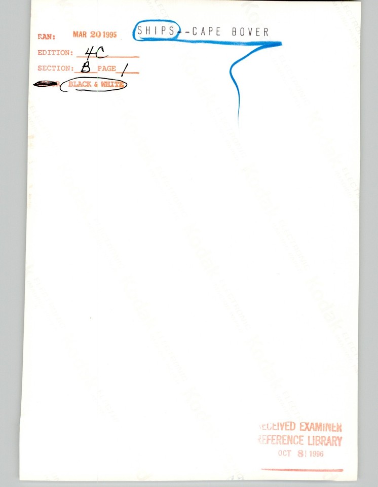 VIVID Vintage 1995 Press Photo FREIGHTER SHIP Cape Bover San Francisco ...