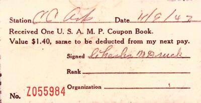 1942 USAMP Coupon Book Cover | eBay