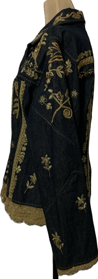Flashback Embroidered Denim Jacket – Vintage Boho Statement Piece | eBay
