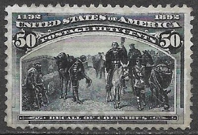 USA 1893 Columbus 50c slate blue Scott #240 nice used stamp see scans ...