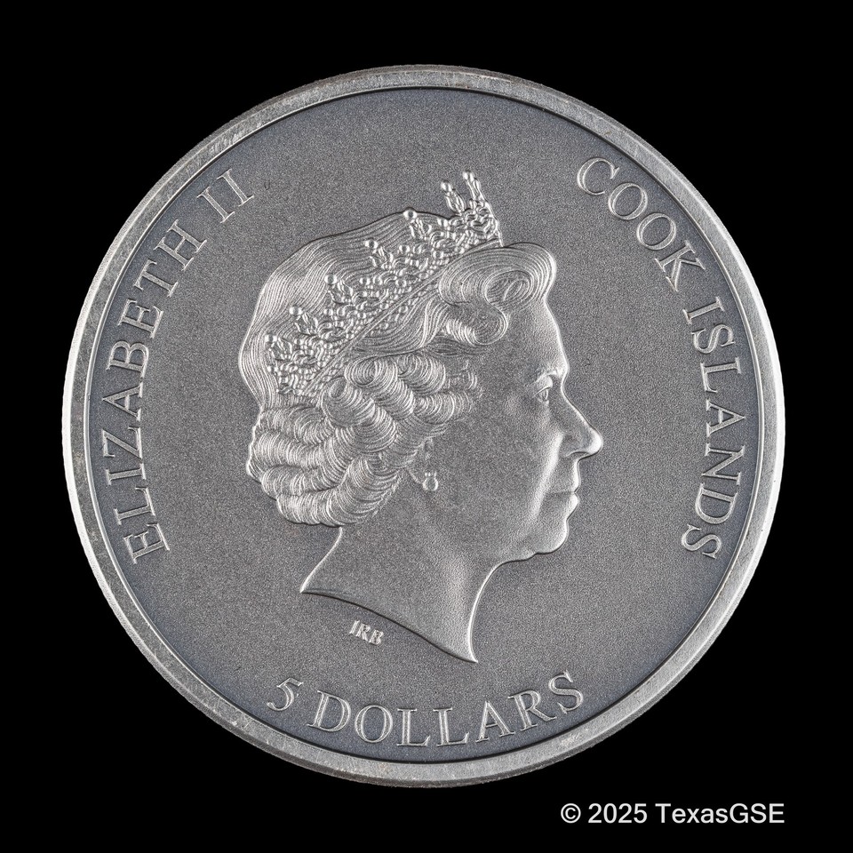 2021 Cook Islands $5 La Cienega Meteorite 1oz Silver Antique Finish ...