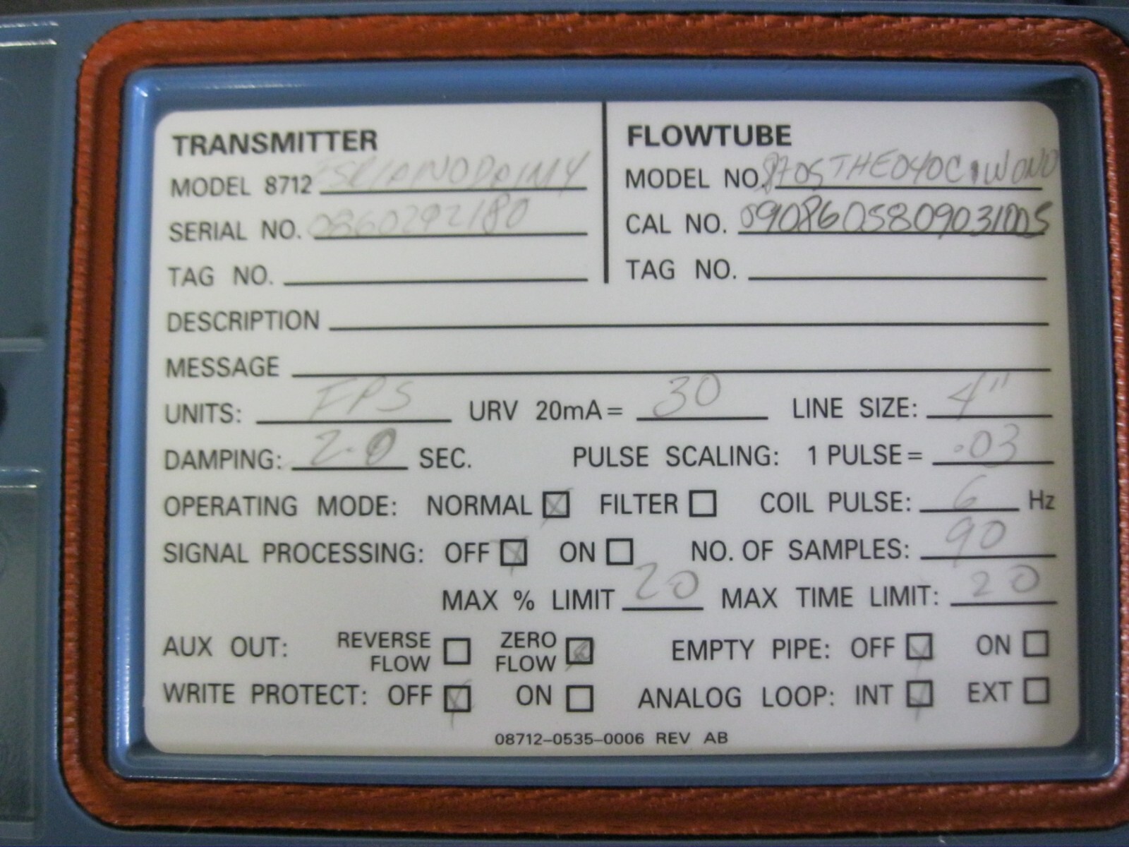 EMERSON ROSEMOUNT 8712ESR1A1N0DA1M4 REMOTE MAGNETIC FLOWMETER 90-250V ...