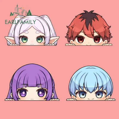 EARLFAMILY 5.1" Cute Frieren Fern Chibi Anime Car Decals Peeker Design ...