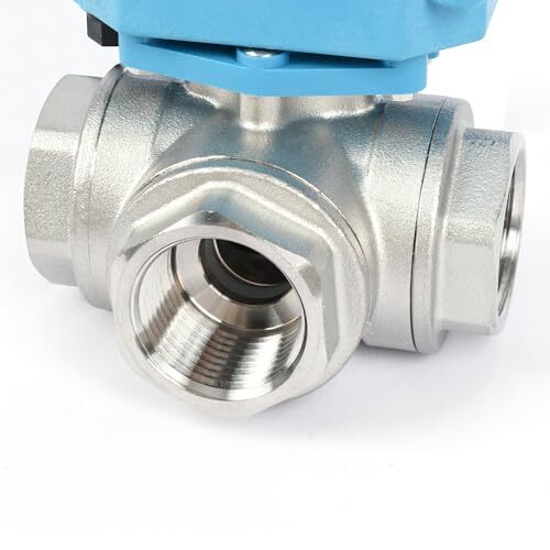 U. S. Solid 3 Way L Type Motorized Ball Valve w/ Hand Wheel 3/4in SS ...