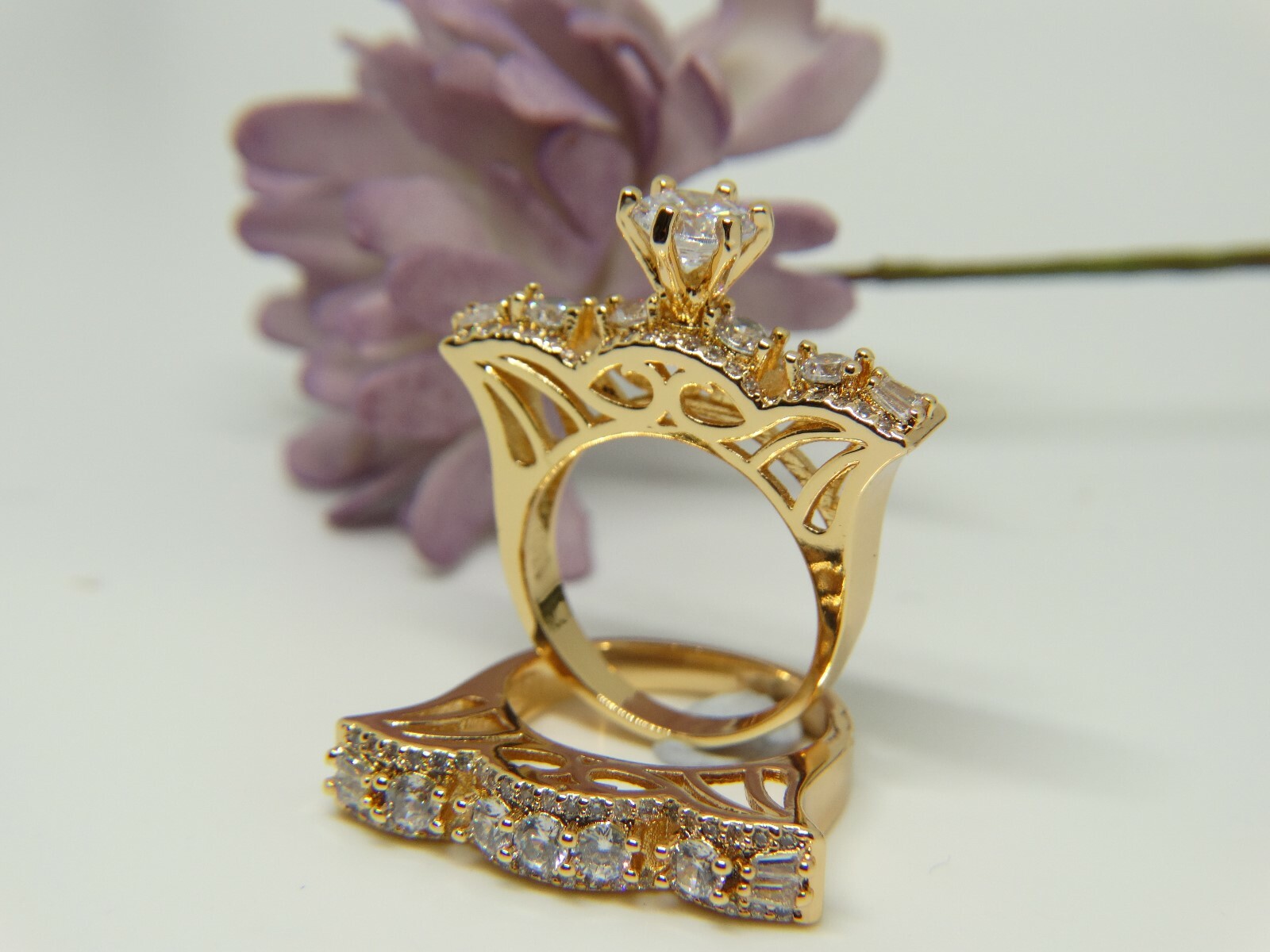 Luxury victorian royal Antique Gold Ring Vintage style gold filled ring ...