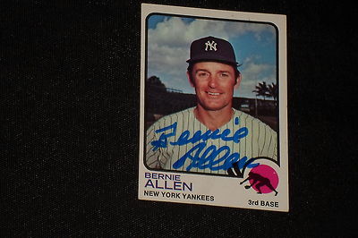 BERNIE ALLEN 1973 TOPPS SIGNED AUTOGRAPHED CARD #293 NEW YORK YANKEES ...