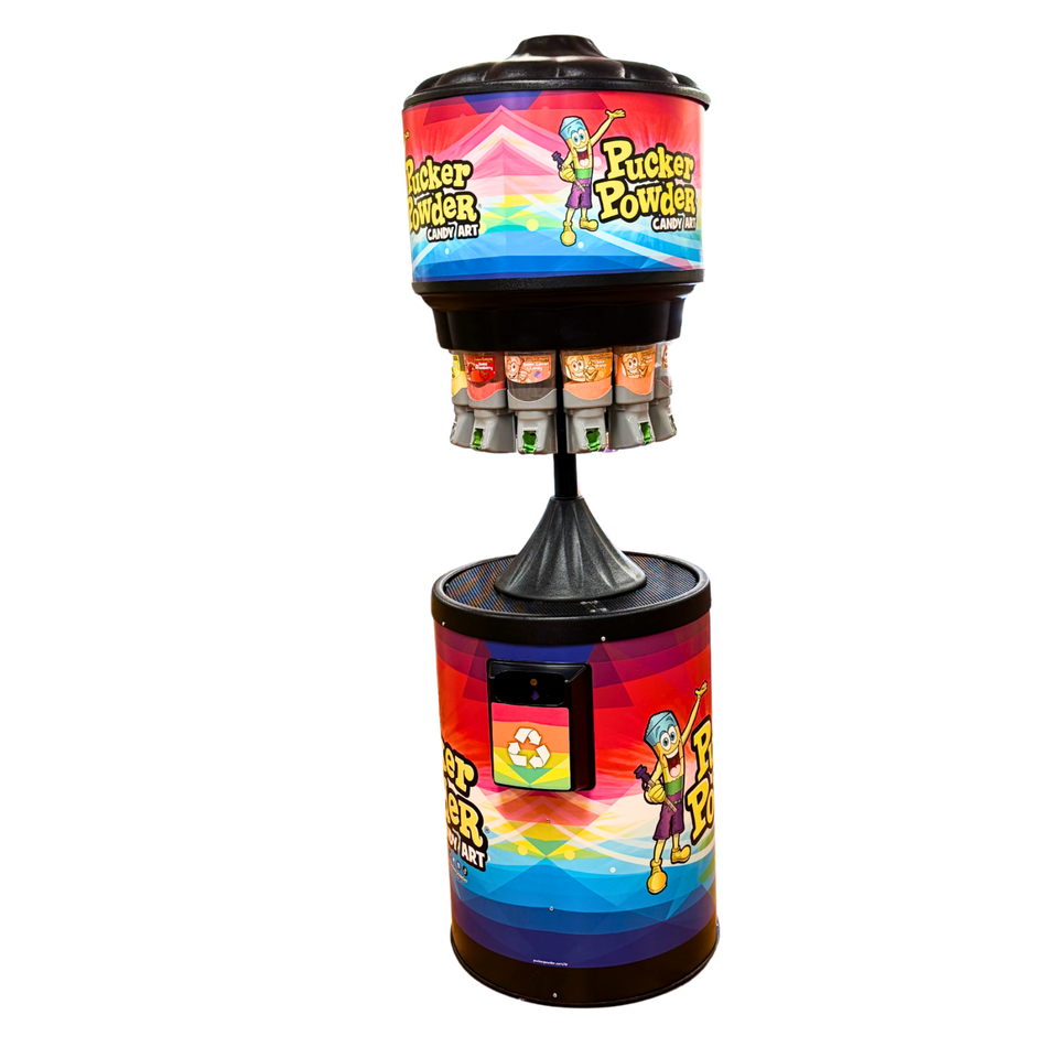 Pucker Powder Machine with 12-9 oz. Bottle Holders Free Standing Pick ...