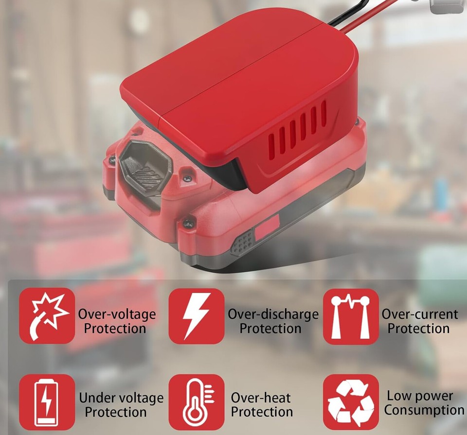 Adapter For Craftsman 20V with 6FT Jumper Cable Car Battery Charger ...