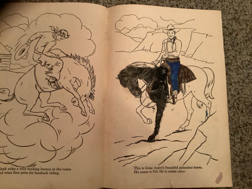 Vintage 1940 GENE AUTRY COWBOY PAINT BOOK coloring book | eBay