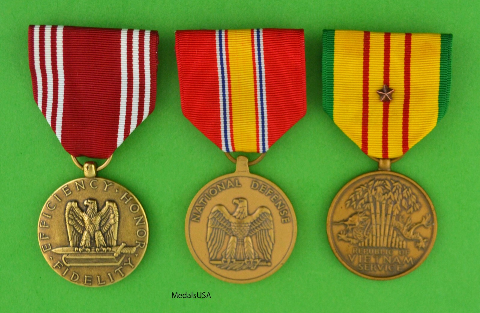 VIETNAM WAR 3 ARMY SERVICE MEDALS -Full Size- USA Made - Good Conduct ...