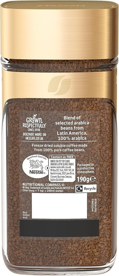NESCAFÉ Alta Rica Gold Blend Instant Coffee, Dark Roasted Premium ...