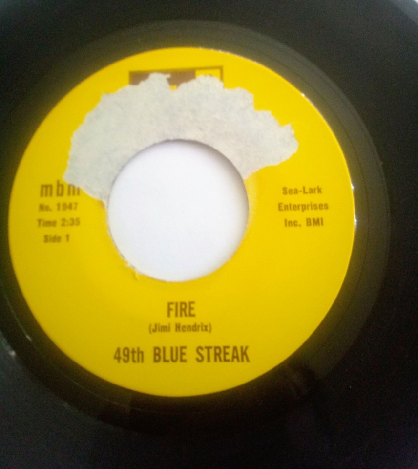 RARE PRIVATE PSYCH 1969 FUZZ BOMB 49TH BLUE STREAK FOXY LADY/FIRE 45 EX ...