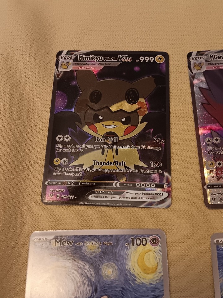 2 Pikachu Pokémon Card Holo GX VSTAR VMAX GX EX Cosplay Art- 2 Van Gogh ...