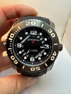 Swiss Legend Commander Pro Men's Swiss Watch BLACK BAND NEW SL-10069-GM ...