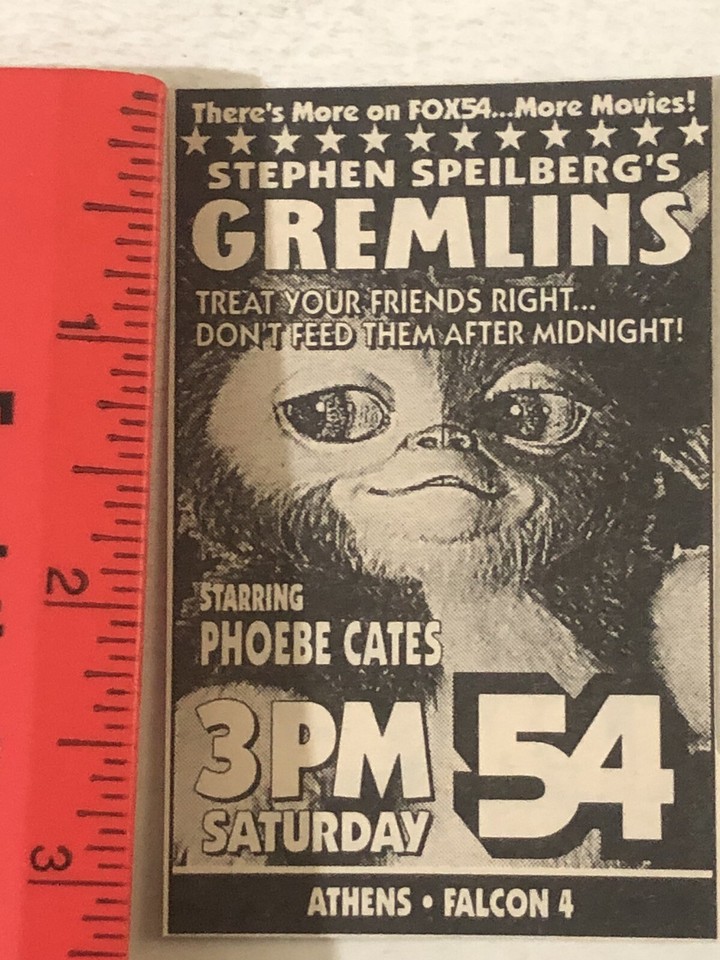 Gremlins Vintage Print Ad Steven Spielberg Zach Galligan Phoebe Cates ...