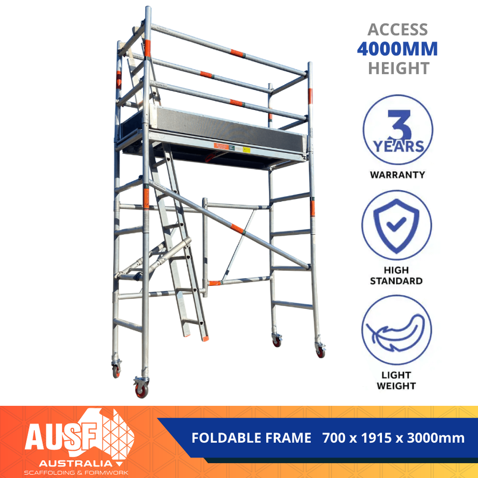 2/3/4/5M Mobile Scaffold Foldable Tower 225KG Capacity Adjustable ...
