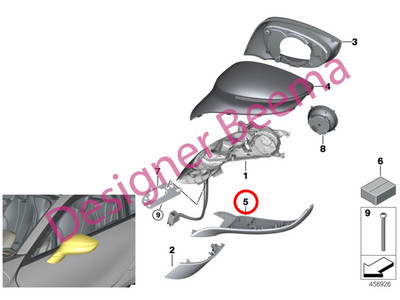 BMW i8 I12 Coupe B38 Wing Door Mirror Lower Housing - Right (JS) | eBay