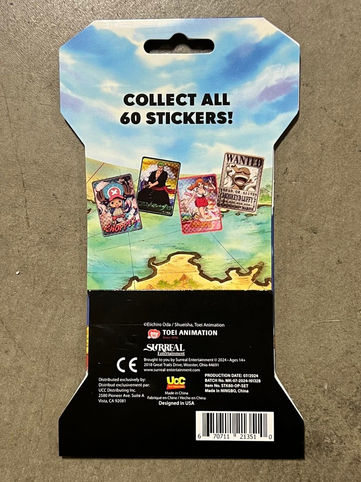 5x ONE PIECE HOLOGRAPHIC TRADING CARD STICKERS BOOSTER PACK OFFICIAL IN ...
