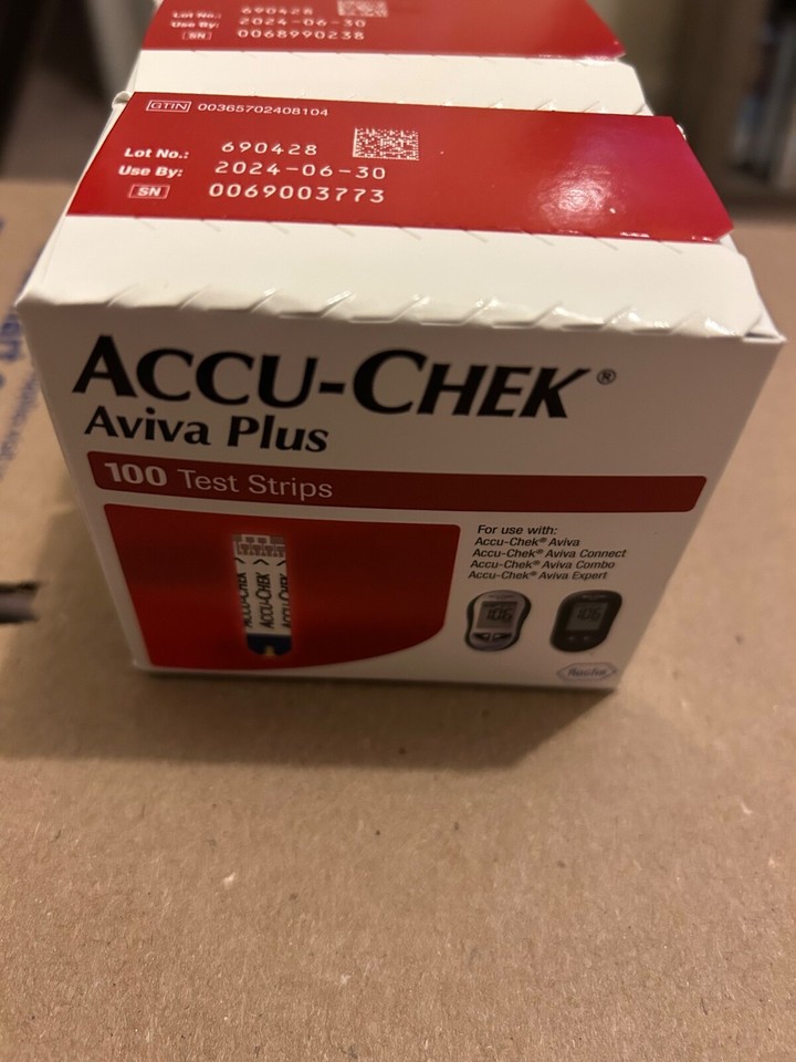 Accu-Chek Aviva Plus Test Strips 200 Expired 06 2024 Sealed Boxes | eBay