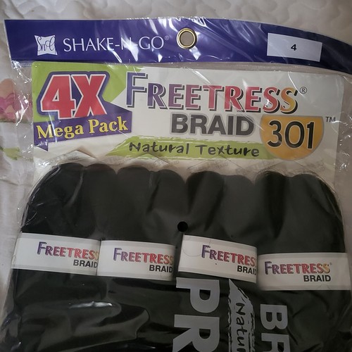 Shake N Go 4X Mega Pack Freetress Braid 301 Natural Texture Color: 4 ...