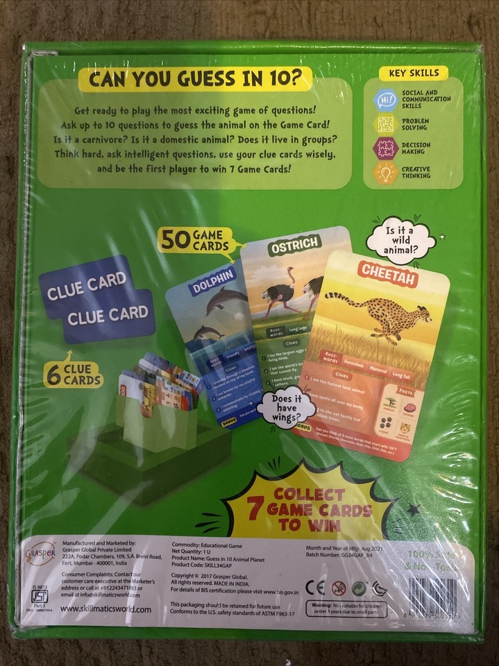 (NIB Sealed) Skillmatics Guess in 10 Animal Planet Card Game | eBay