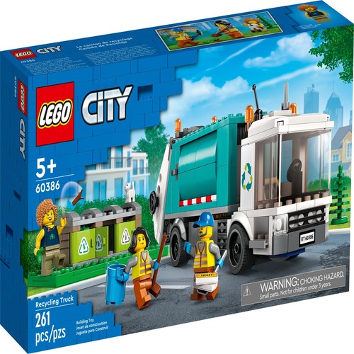 New LEGO City Recycling Truck 60386 Garbage Sorting Bins 3 minifigs Cat ...