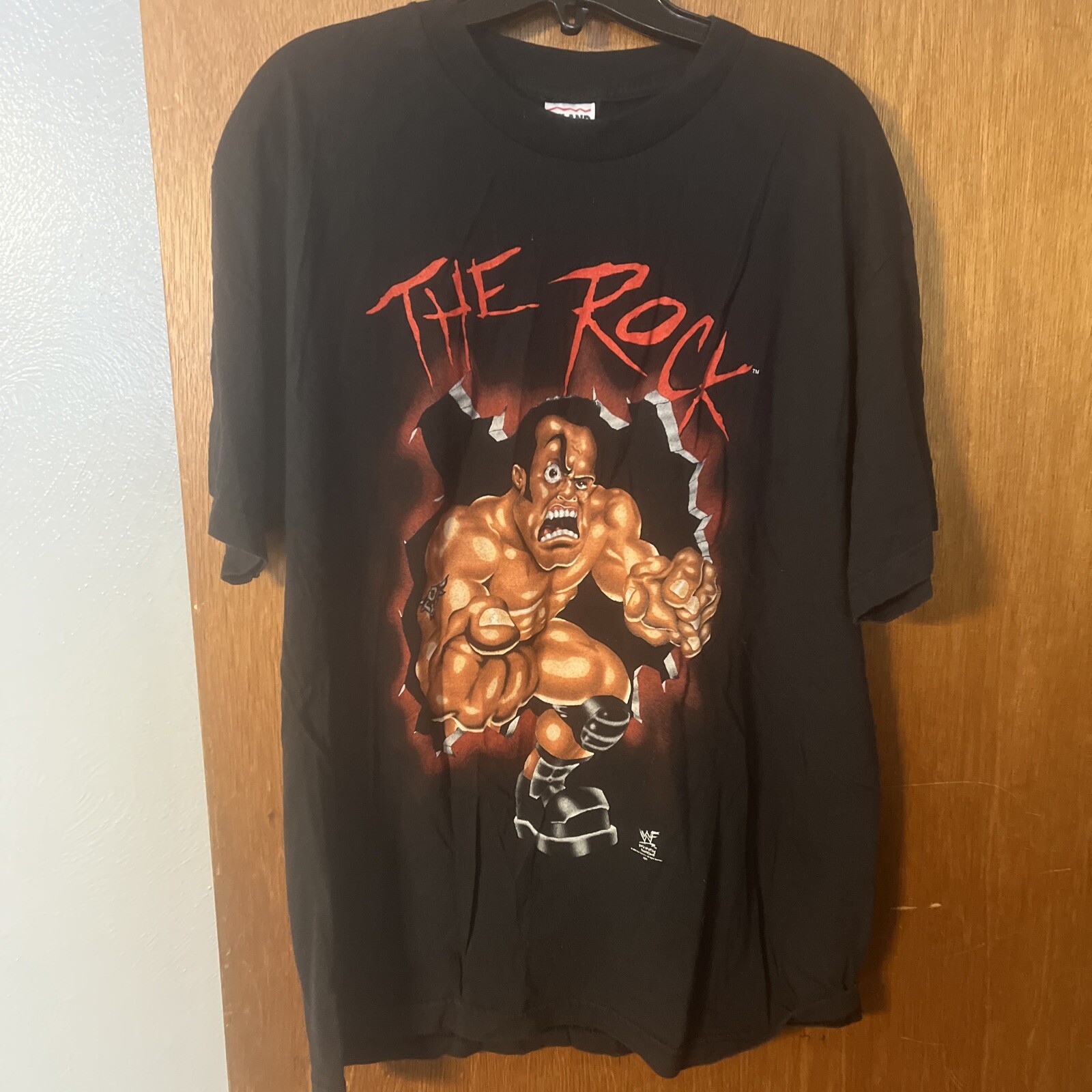 VINTAGE WWF 1998 The Rock Shirt Smell What The Rock is Cooking Titan ...