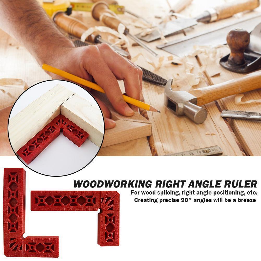 Right Angle Clamp Ruler L-Shaped Woodworking Positioning Fixture (Red ...