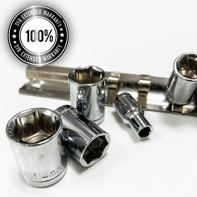 Socket Set 1/4 inch drive Metric Sockets on rail 13 Sockets 4mm - 14mm ...