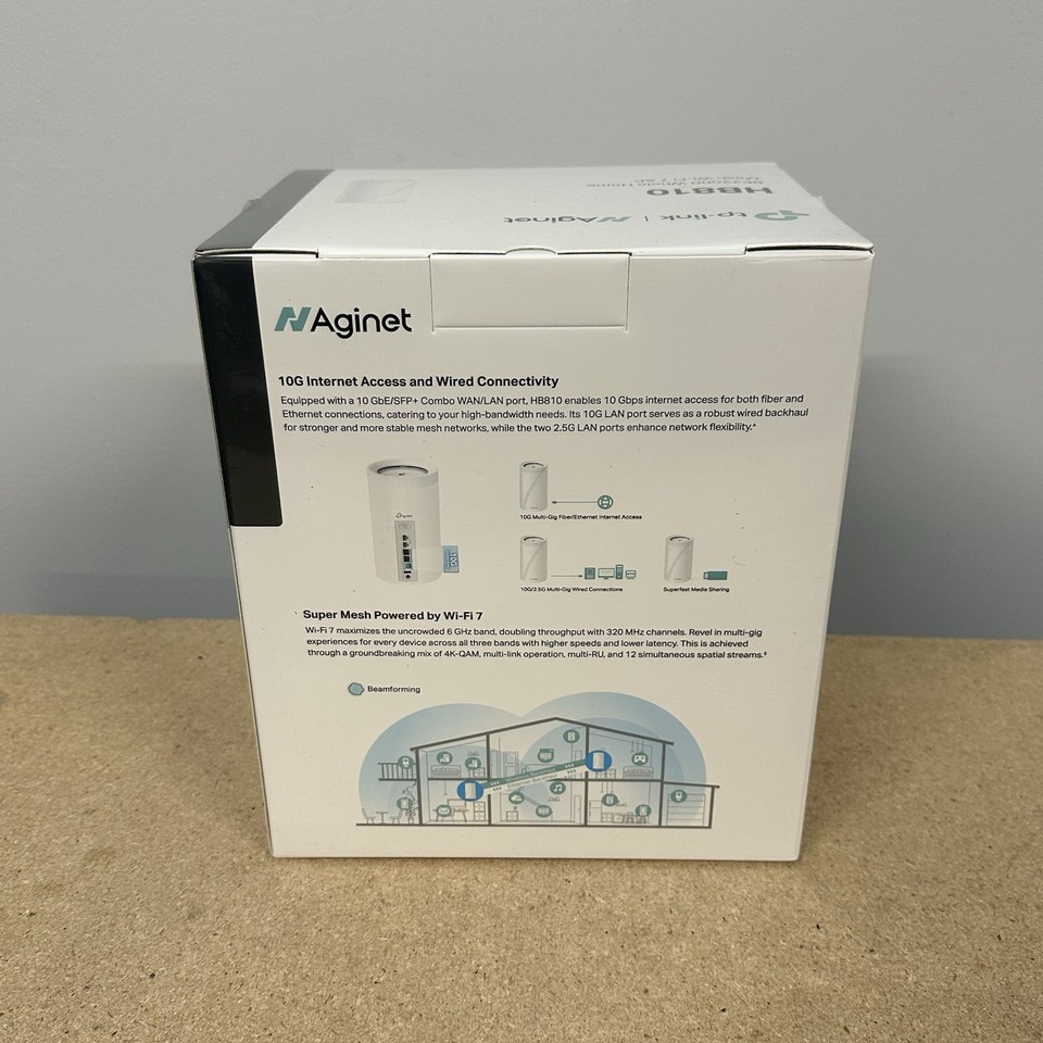 TP-Link HB810 BE22000 Whole Home Mesh Wi-Fi 7 AP white Brand new tri ...