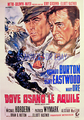 WHERE EAGLES DARE RARE ITALIAN MOVIE POSTER ARTWORK PHOTO CLINT ...